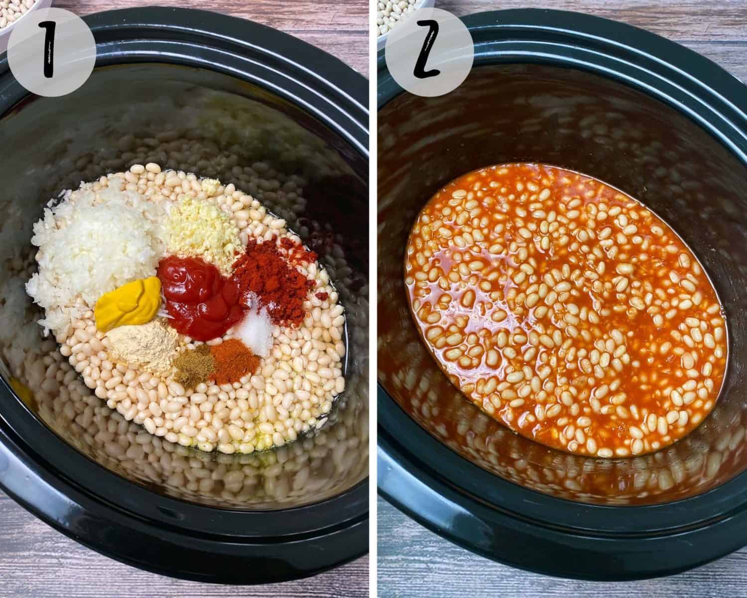 Smoky Slow Cooker Baked Beans -This Healthy Kitchen