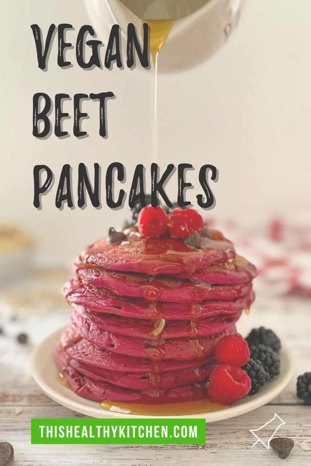 Pink Beet Pancakes [Oil Free] - This Healthy Kitchen
