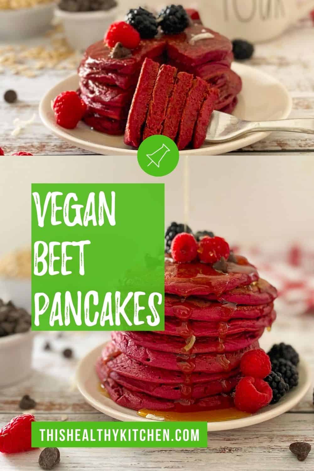Pink Beet Pancakes [Oil Free] - This Healthy Kitchen