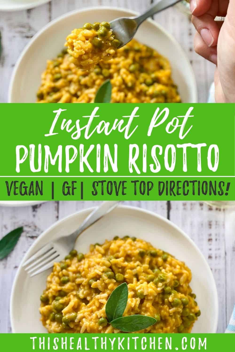 Vegan Pumpkin Risotto [Instant Pot or Stove Top] This Healthy Kitchen