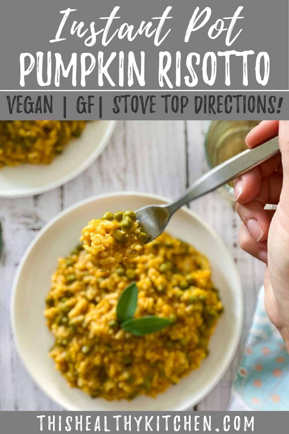 Vegan Pumpkin Risotto [Instant Pot or Stove Top] This Healthy Kitchen