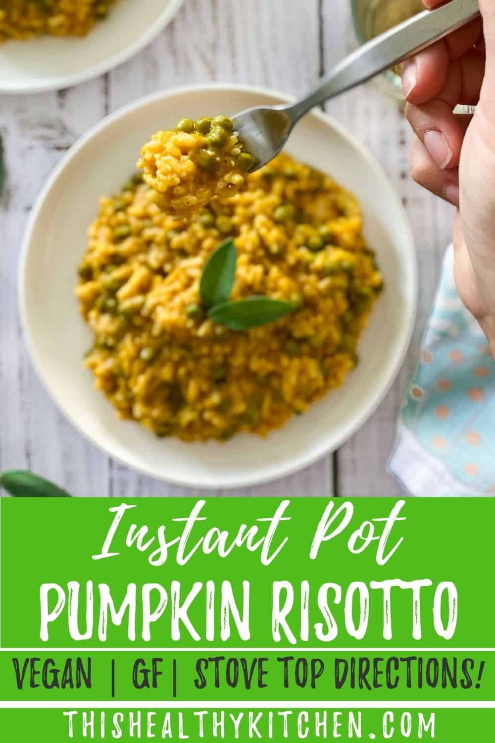 Vegan Pumpkin Risotto [Instant Pot or Stove Top] This Healthy Kitchen