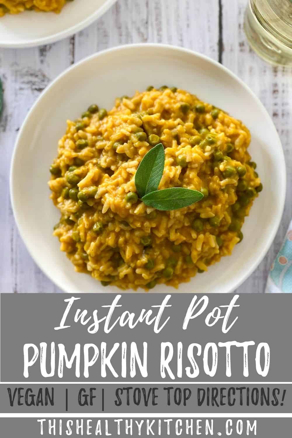 Vegan Pumpkin Risotto [Instant Pot or Stove Top] This Healthy Kitchen