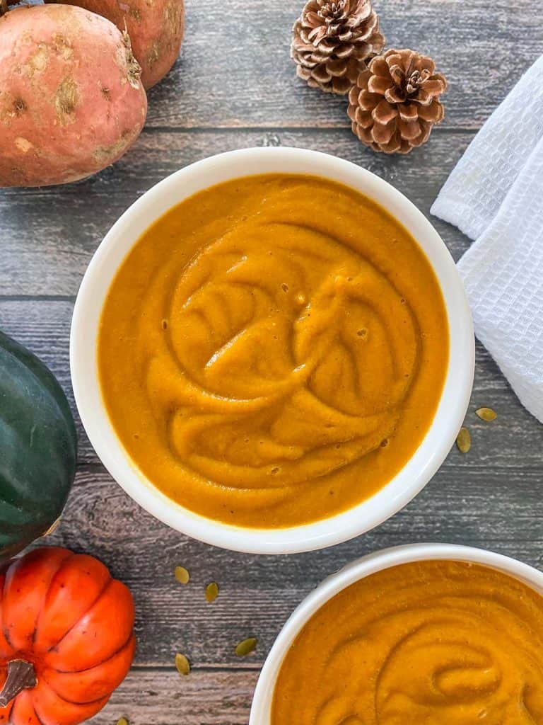 Pumpkin and Sweet Potato Soup -This Healthy Kitchen