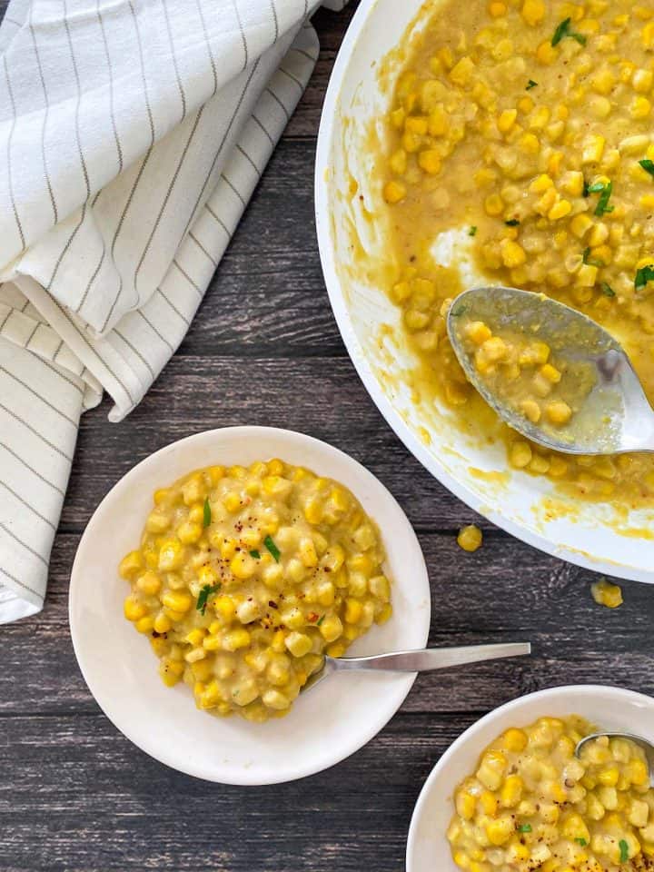 Vegan Creamed Corn [Oil Free] This Healthy Kitchen