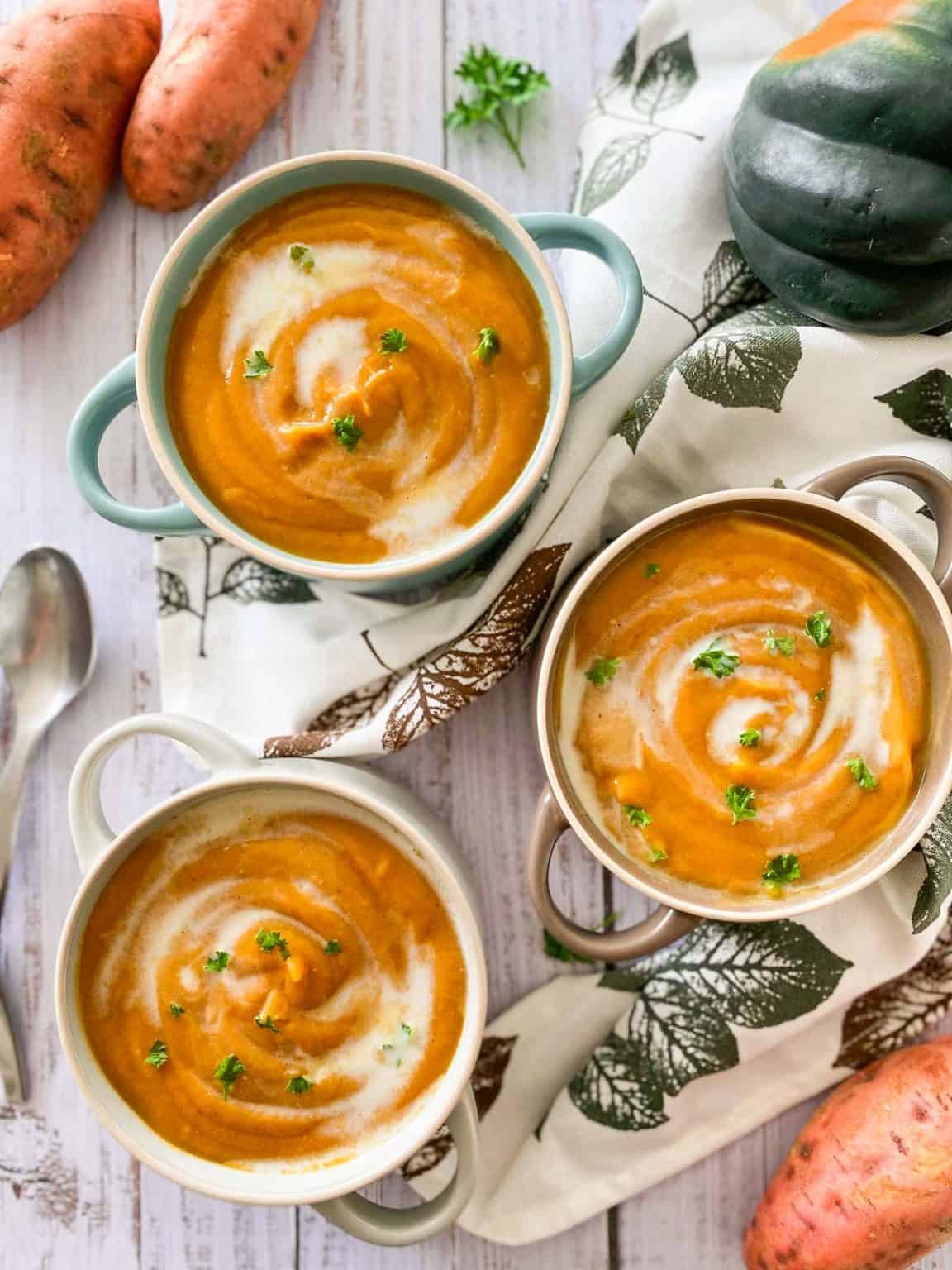 Spiced Sweet Potato Soup [Oil Free] - This Healthy Kitchen