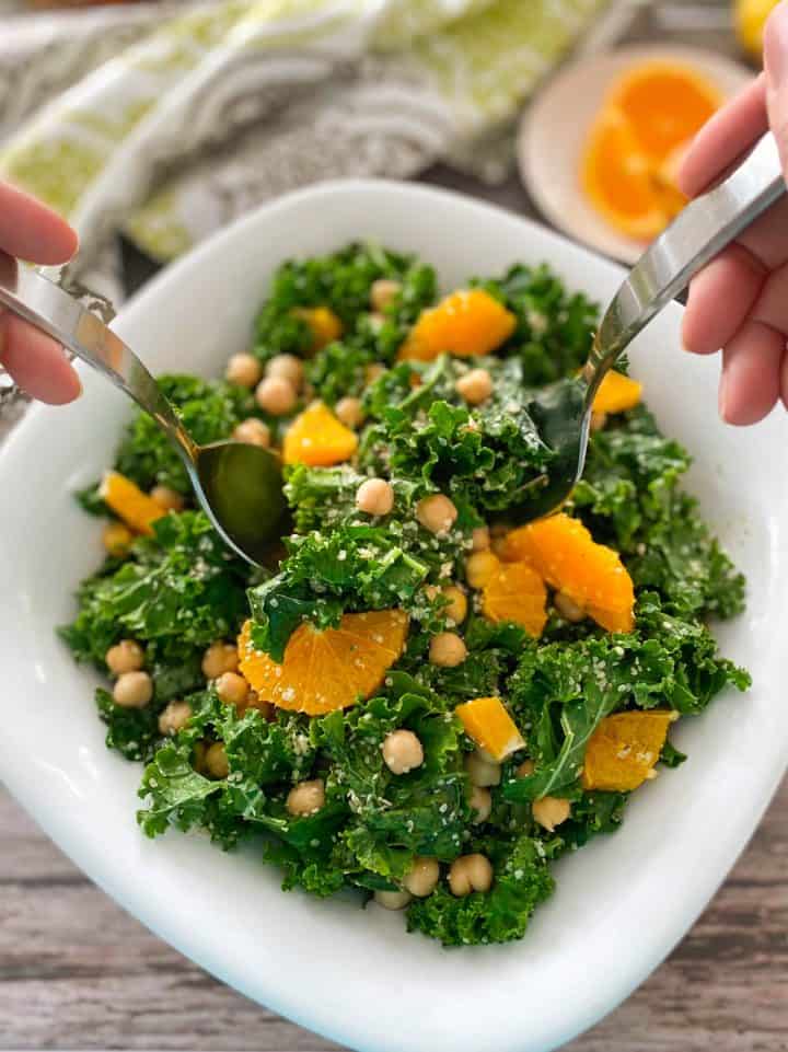 Orange Kale Salad w/ Citrus Vinaigrette - This Healthy Kitchen