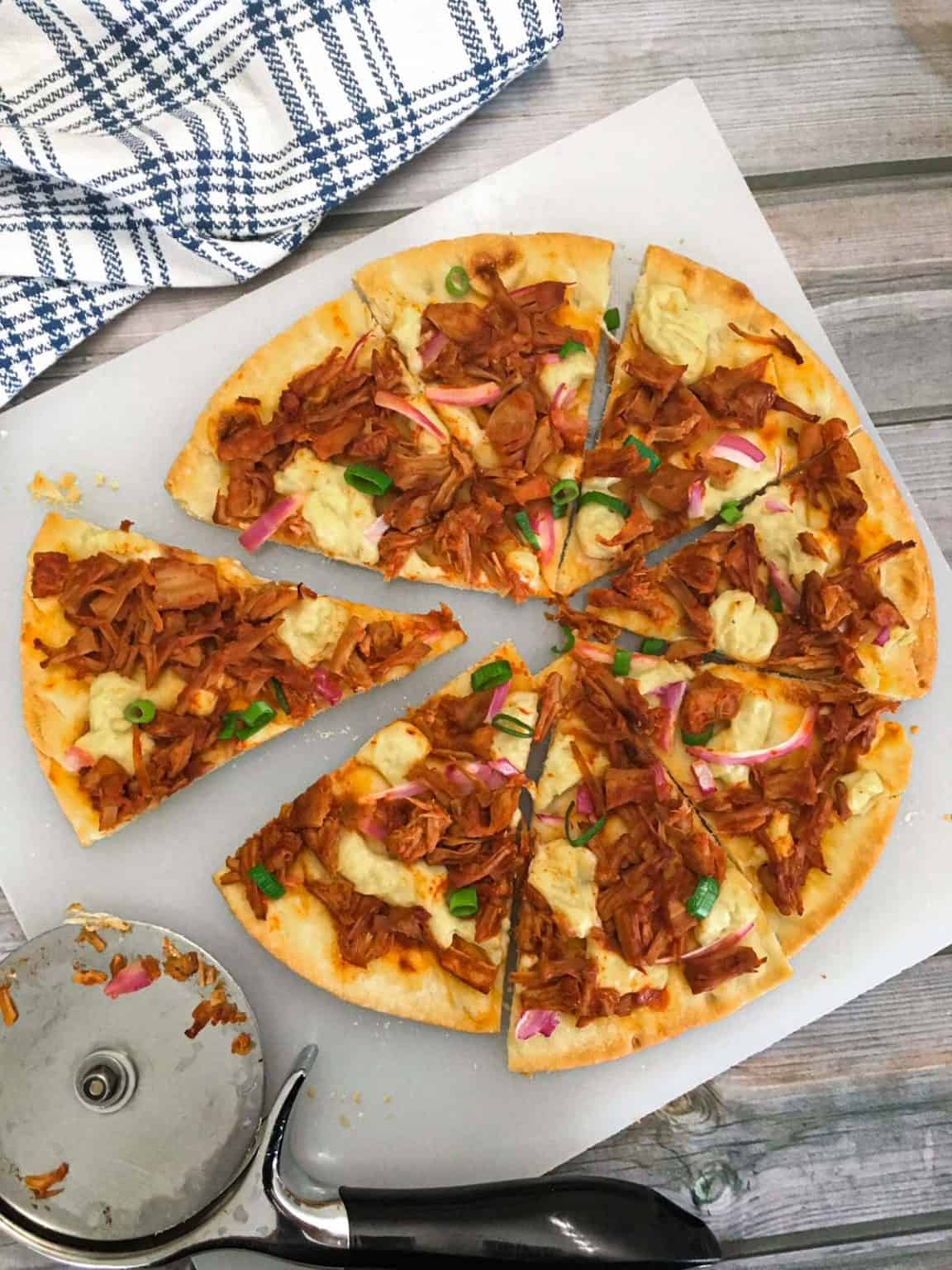 BBQ Jackfruit Pizza [Vegan] - This Healthy Kitchen