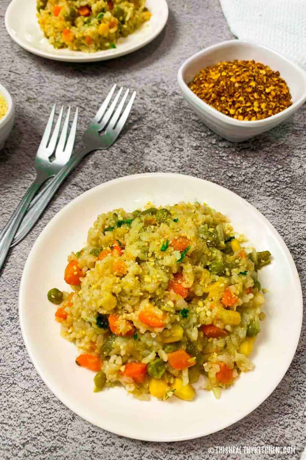 Instant Pot Veggie Brown Rice Risotto - This Healthy Kitchen