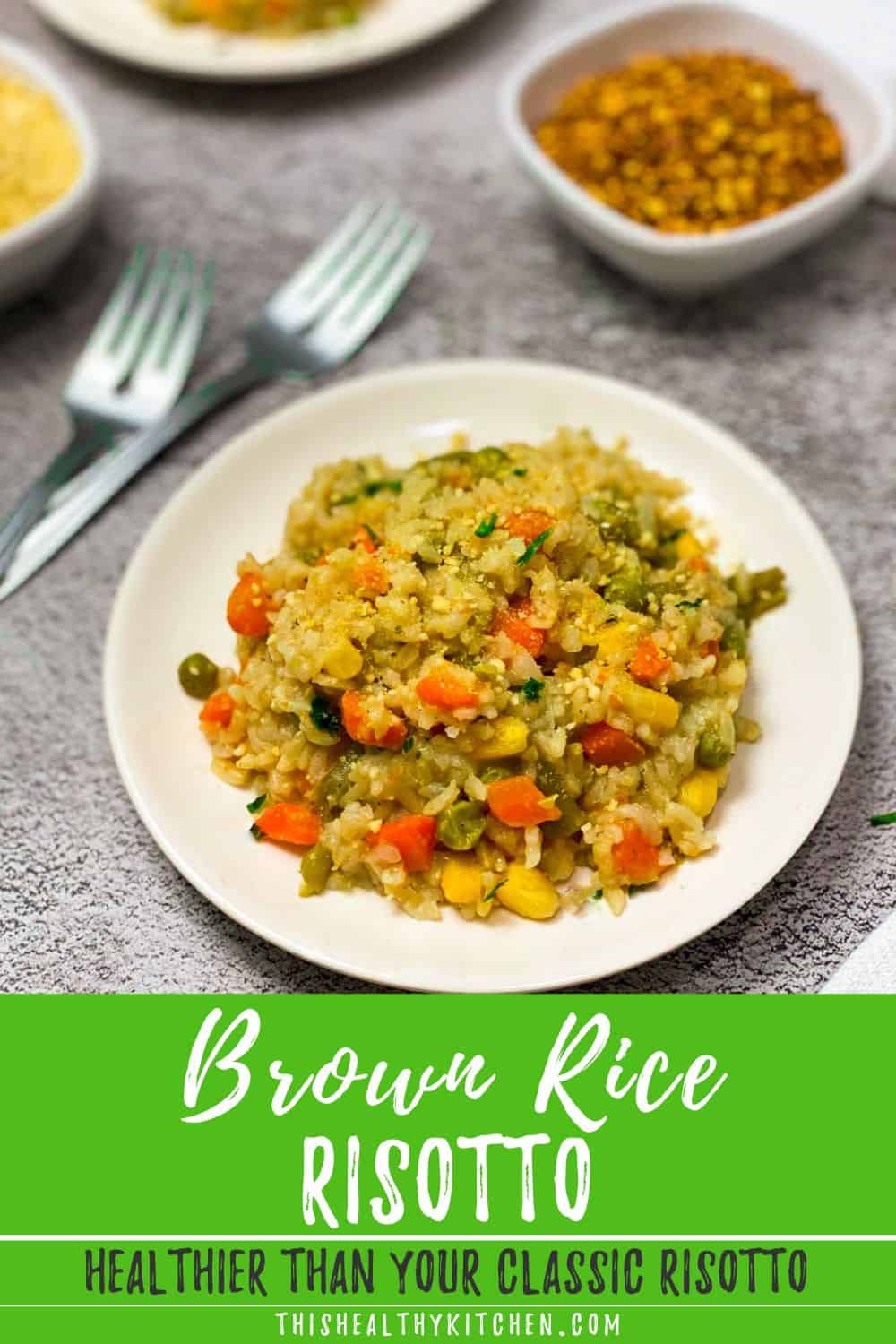 Instant Pot Veggie Brown Rice Risotto - This Healthy Kitchen