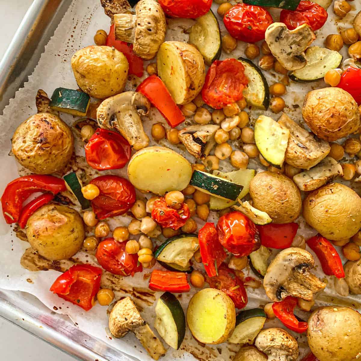 Chickpea Sheet Pan Dinner [No Oil] This Healthy Kitchen