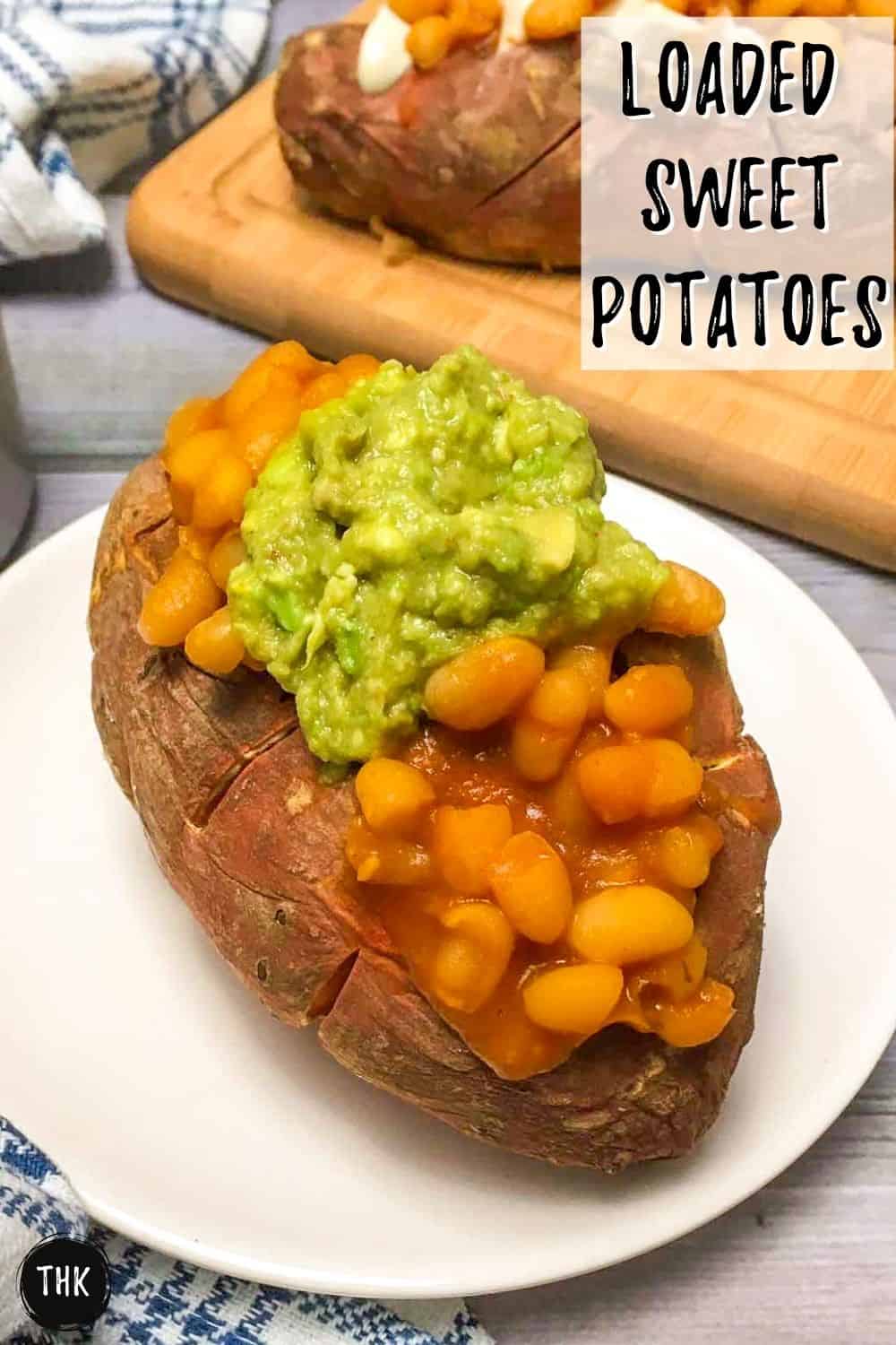 Loaded Sweet Potatoes w/ Baked Beans - This Healthy Kitchen