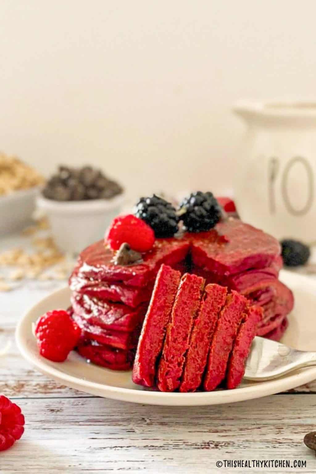 Pink Beet Pancakes [Vegan + Gluten Free] - This Healthy Kitchen