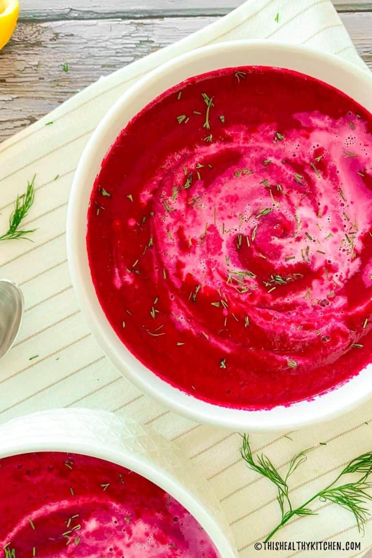 Roasted Beet Soup with Dill [Vegan] - This Healthy Kitchen