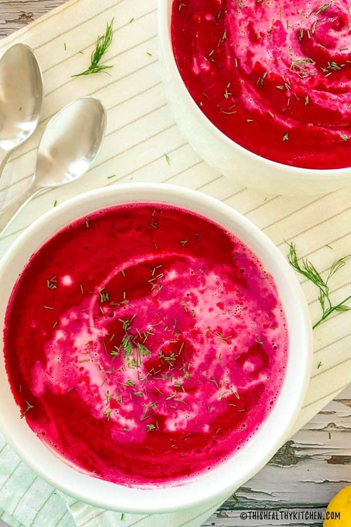 Roasted Beet Soup with Dill [Vegan] - This Healthy Kitchen